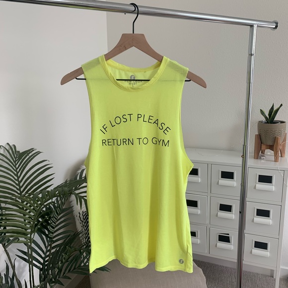 New Look | Tops | New Look Neon Yellow Gym Tank Top Athleisure ...